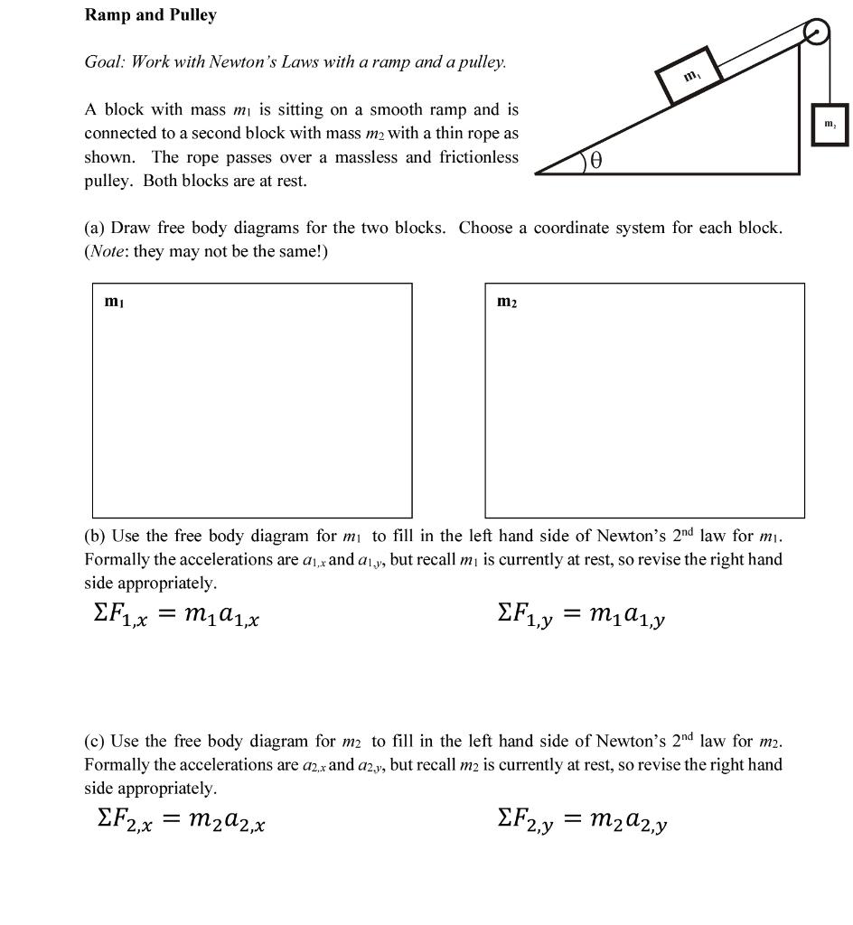 Solved Ramp and Pulley Goal: Work with Newton's Laws with a | Chegg.com