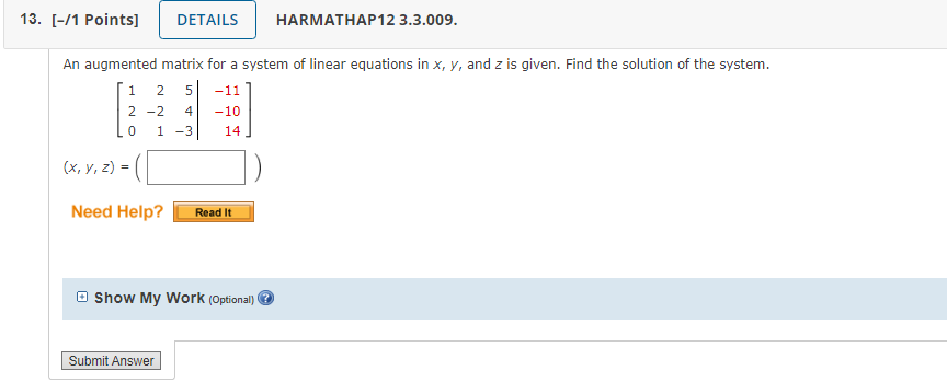 Solved 13. [-/1 Points] DETAILS HARMATHAP 12 3.3.009. An | Chegg.com