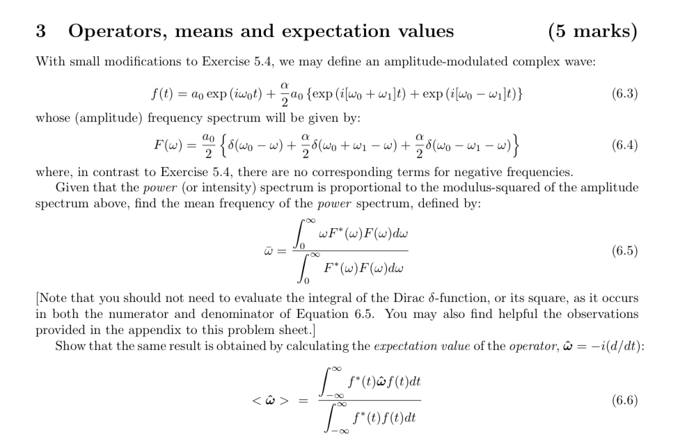 Solved 3 ﻿operators Means And Expectation Values 5