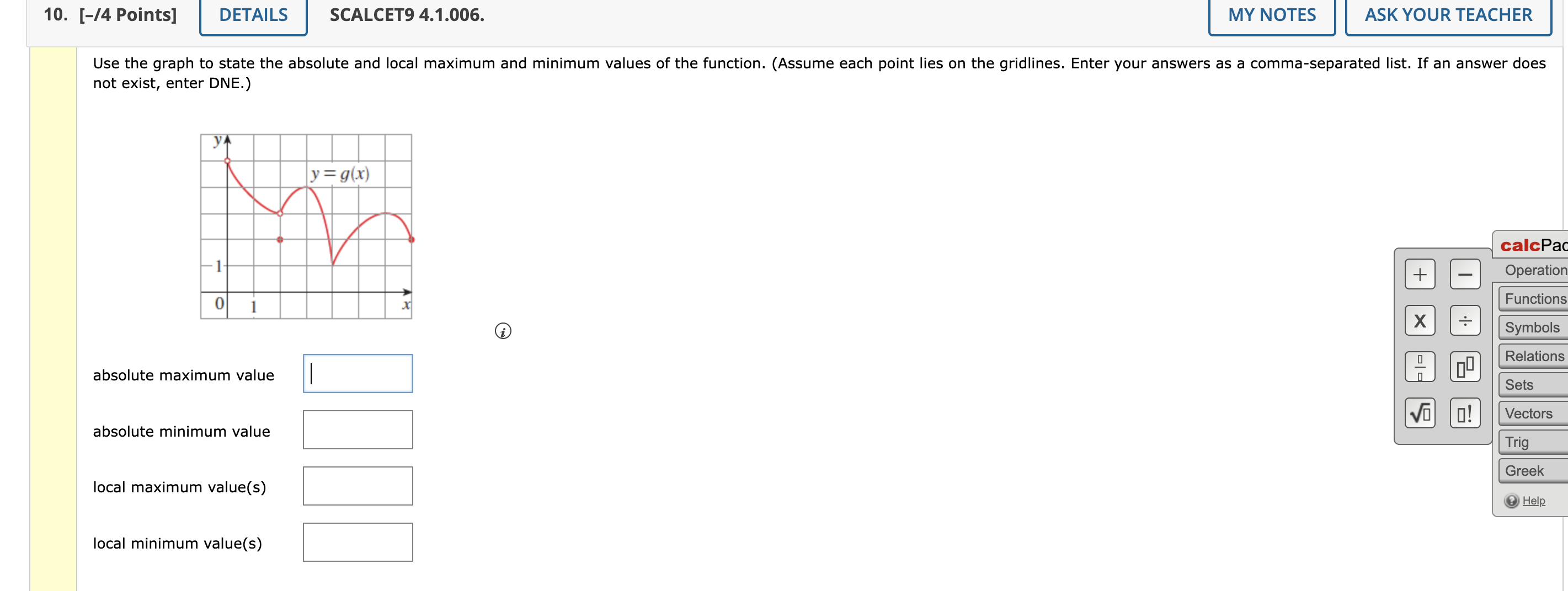 Solved absolute maximum value absolute minimum value local | Chegg.com