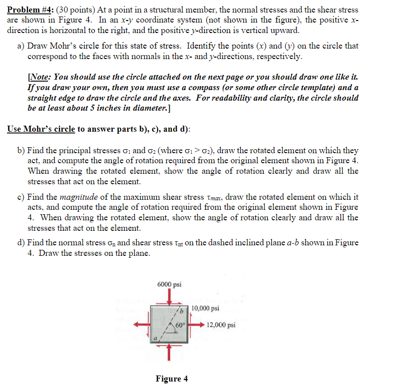 Solved Problem \#4: (30 ﻿points) ﻿At a point in a structural | Chegg.com