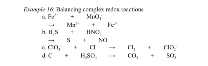 Solved Example 16: Balancing complex redox reactions a. | Chegg.com