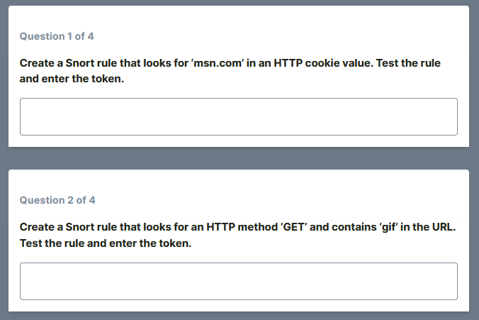 Solved Question 1 of 4 Create a Snort rule that looks for | Chegg.com