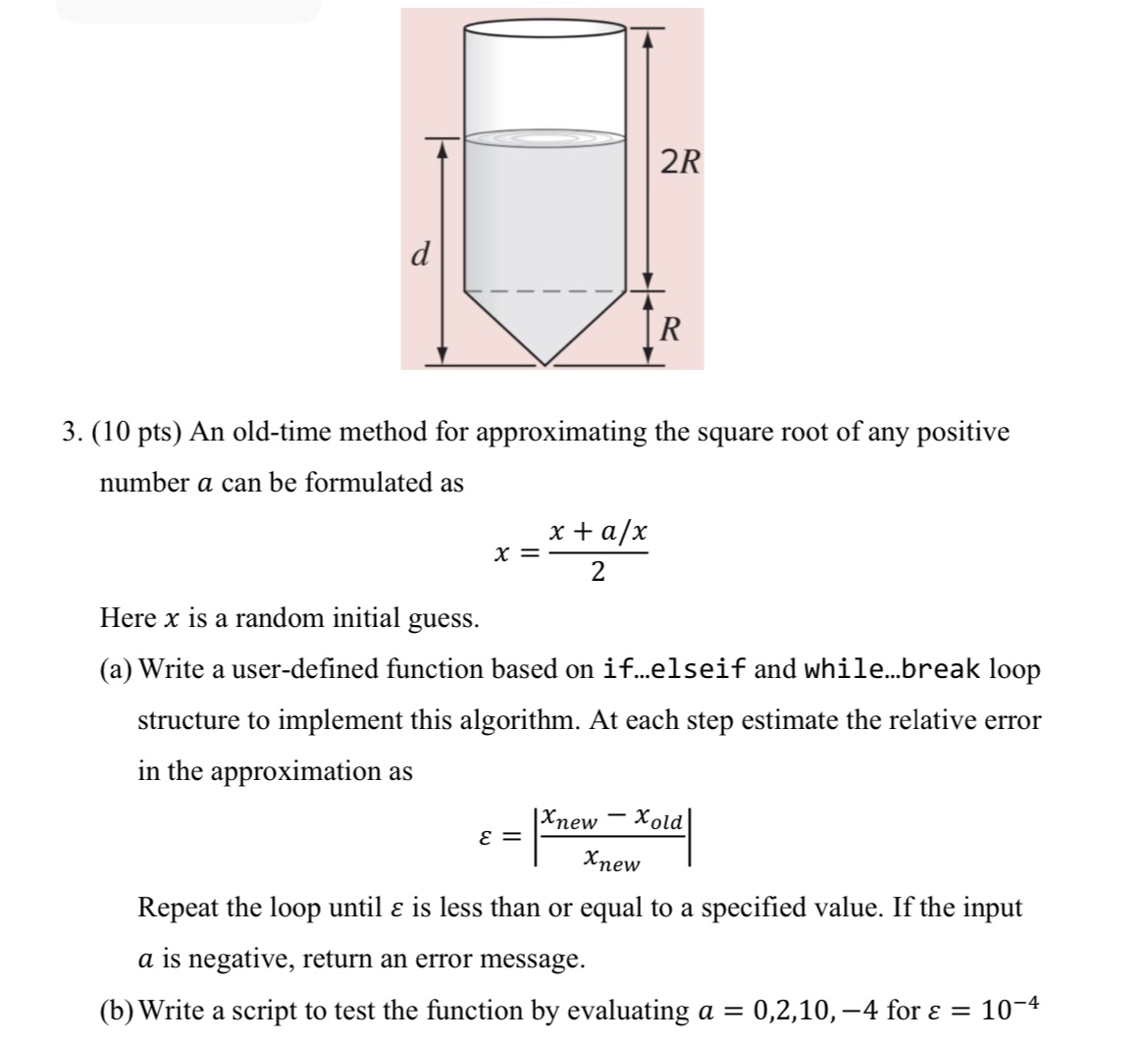 Solved 3. (10 pts) An old-time method for approximating the | Chegg.com
