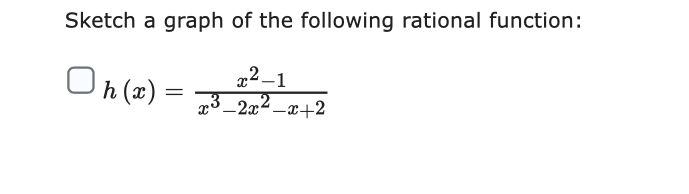 Solved Sketch a graph of the following rational function: | Chegg.com
