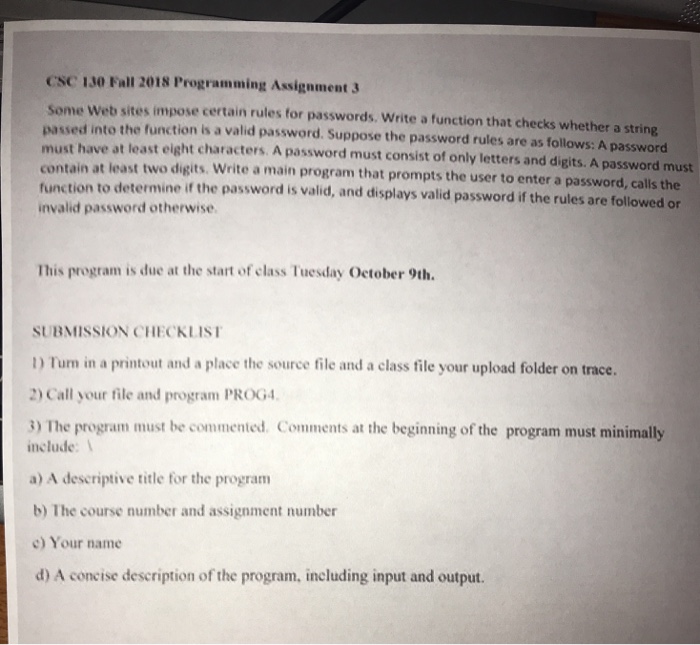 Solved CSc 130 Fall 2018 Programming Assignment 3 Some Web | Chegg.com
