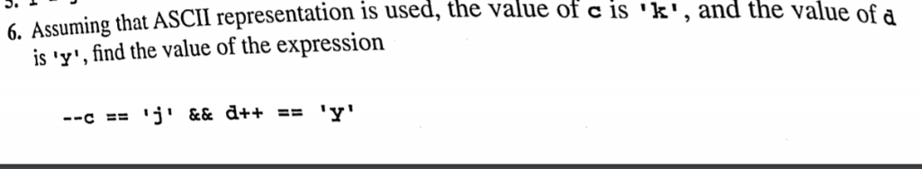 Solved ing that ASC!I representation is used, the value of c | Chegg.com