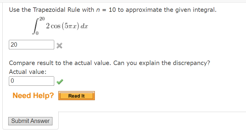 Solved Use the Trapezoidal Rule with n=10 ﻿to approximate | Chegg.com