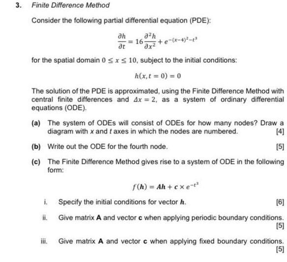 + e-(4-4-2 3. Finite Difference Method Consider the | Chegg.com