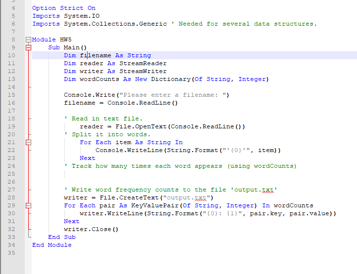 I am trying to write a program that will count the | Chegg.com