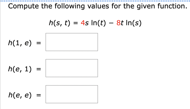 Solved Compute the following values for the given function. | Chegg.com
