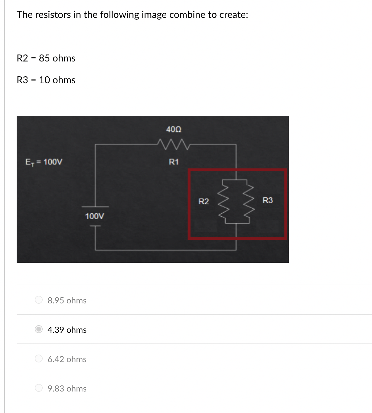 Solved The resistors in the following image combine to | Chegg.com
