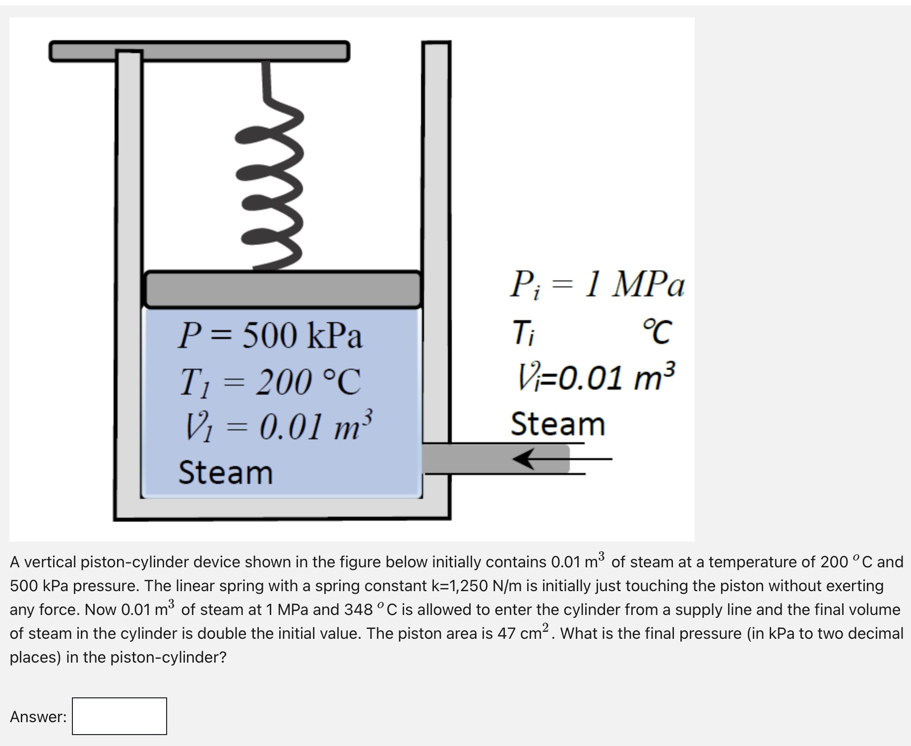 Solved A vertical piston-cylinder device shown in the figure | Chegg.com