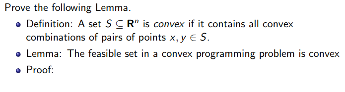 Solved Prove the following Lemma o Definition: A set S CR" | Chegg.com