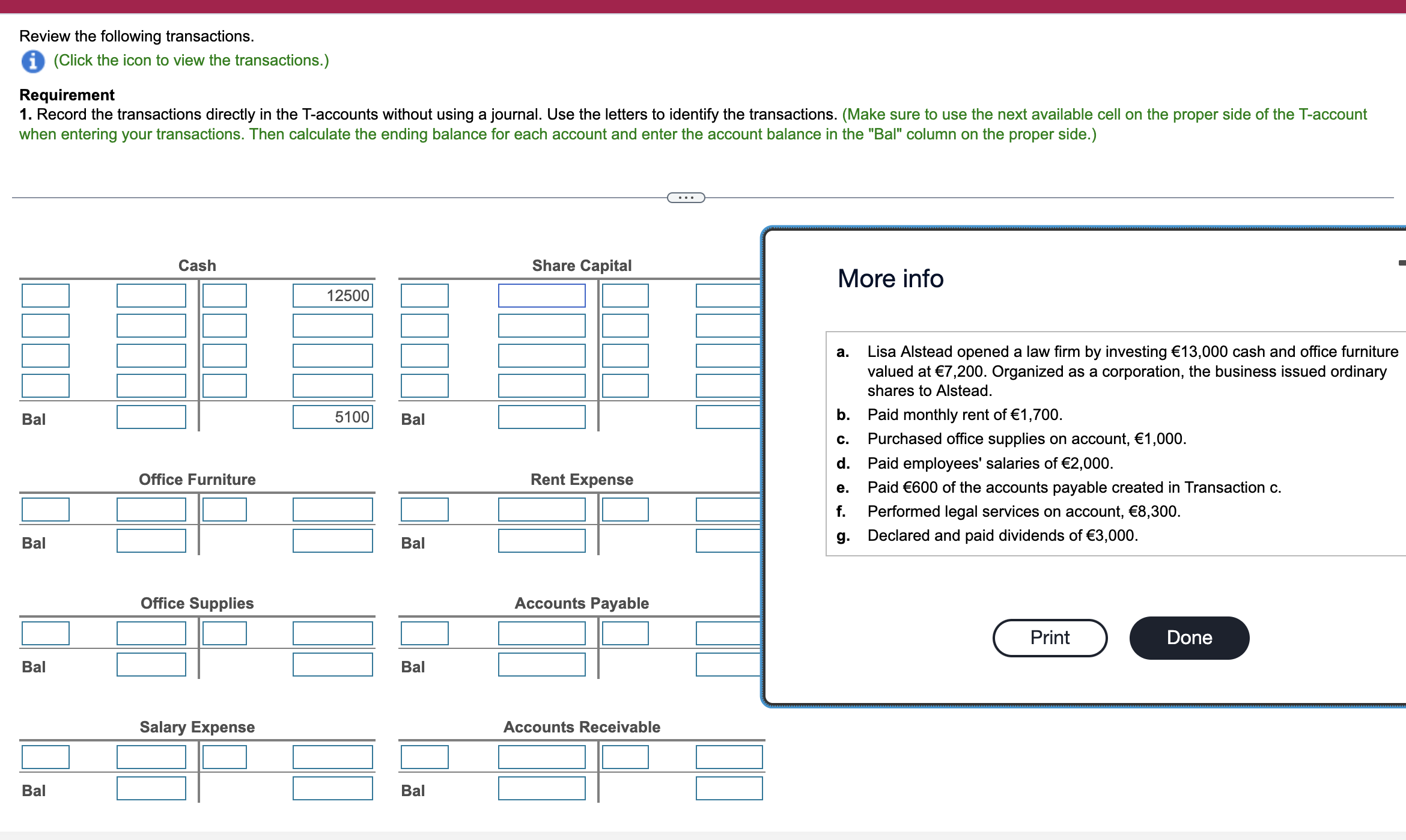 Solved Requirement1. ﻿Record the transactions directly in | Chegg.com