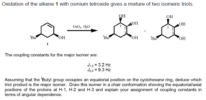 Solved Oxidation of the alkene 1 with osmium tetroxide gives | Chegg.com