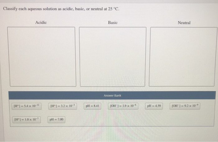 Solved Classify each aqueous solution as acidic, basic, or | Chegg.com