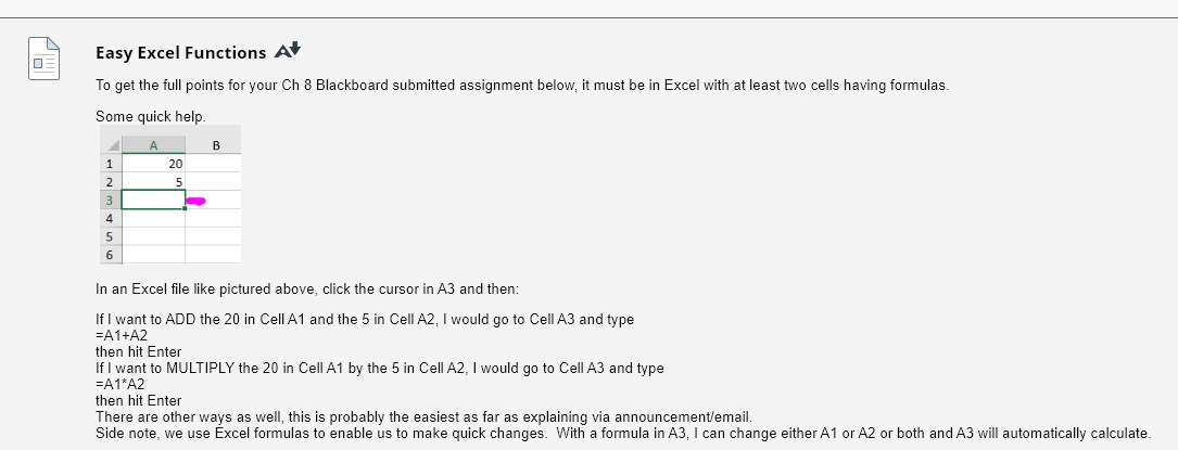 Easy Excel Functions To get the full points for your | Chegg.com