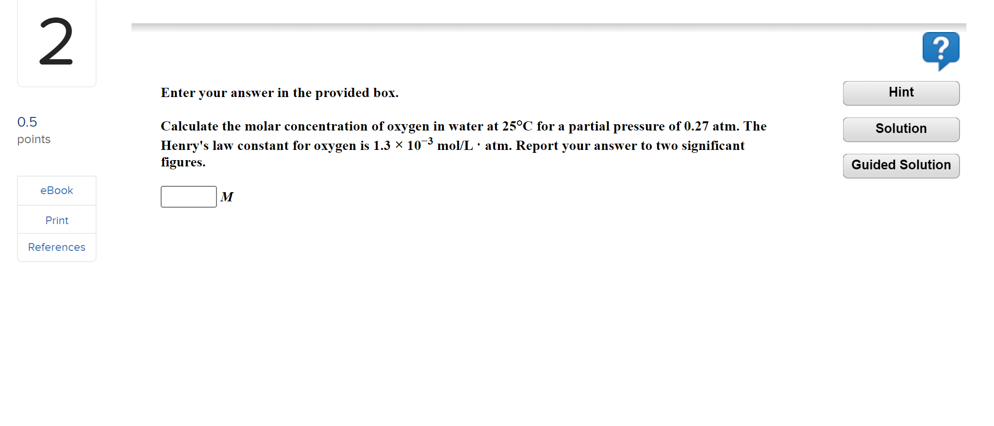 Solved 2 ? Enter your answer in the provided box. Hint 0.5 | Chegg.com