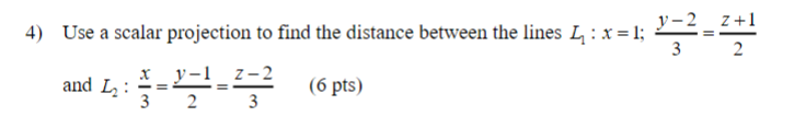 Solved 4) Use a scalar projection to find the distance | Chegg.com