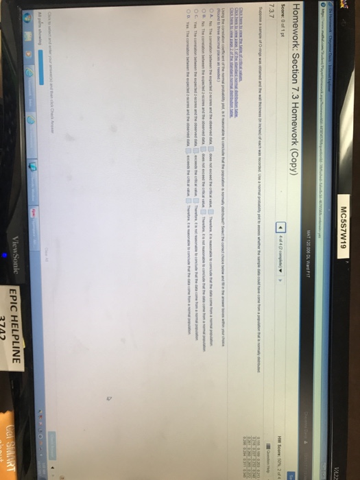 Homework: Section 7.3 Homework (Copy) EPIC HELPLINE | Chegg.com