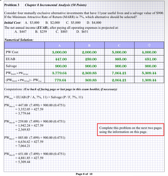 Problem 3 Chapter 8 Incremental Analysis (50 Points) | Chegg.com