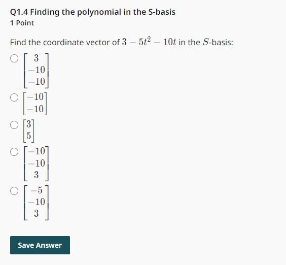 Solved Q1 Matrix Representation of a Linear Operator 5 | Chegg.com