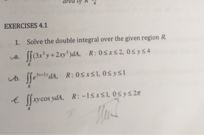 Solved Solve the double integral over the given region R. | Chegg.com
