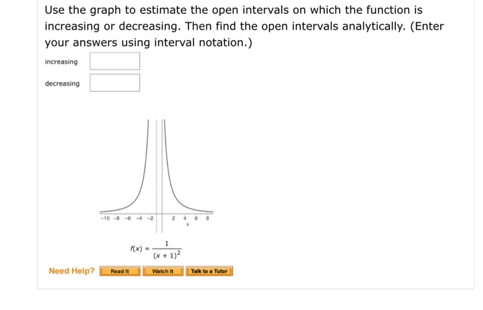 Solved Use The Graph To Estimate The Open Intervals On Which