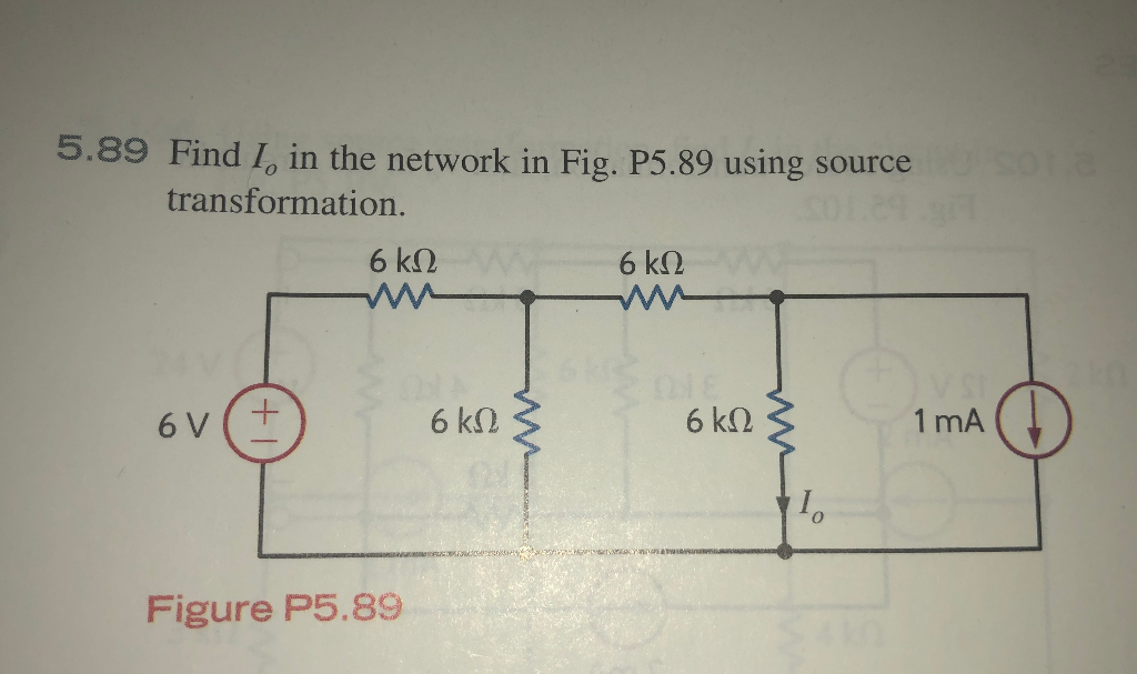 Solved 9.89 Find I, in the network in Fig. P5.89 using | Chegg.com
