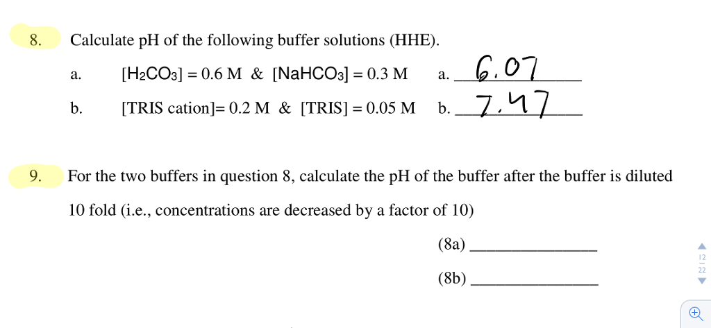 Solved 8. Calculate pH of the following buffer solutions | Chegg.com
