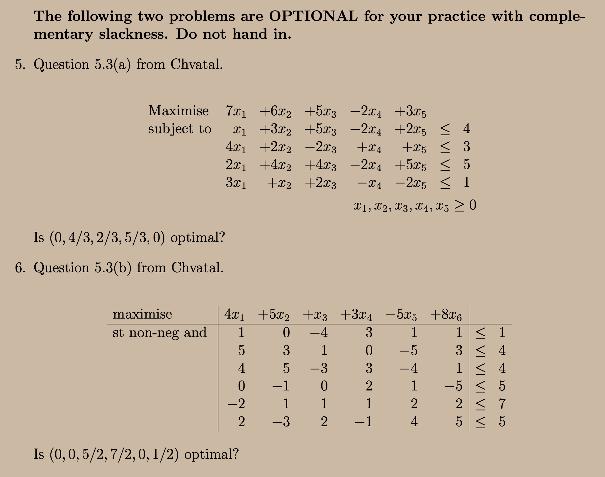 Solved The following two problems are OPTIONAL for your | Chegg.com