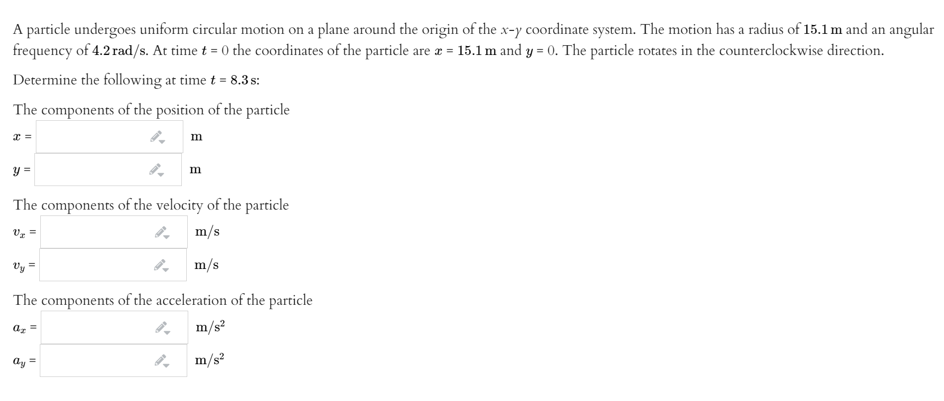Solved A particle undergoes uniform circular motion on a | Chegg.com