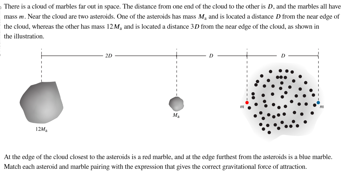 Solved There is a cloud of marbles far out in space. The | Chegg.com