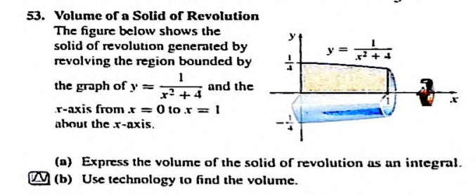 Solved 53. Volume of a Solid of Revolution The figure below | Chegg.com