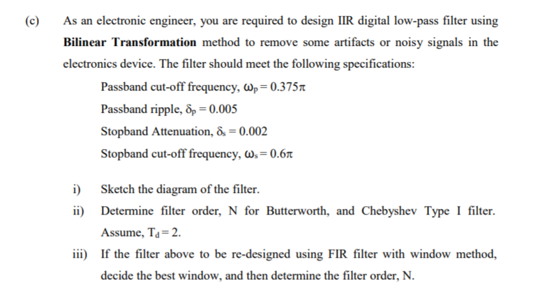 (c) As an electronic engineer, you are required to | Chegg.com