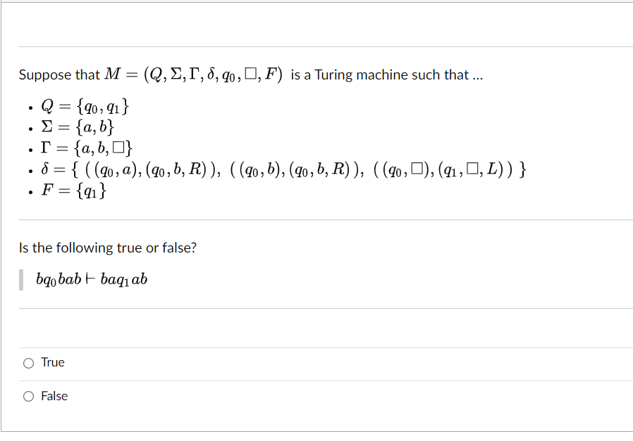 Solved Suppose that M=(Q,Σ,Γ,δ,q0, ,F) is a Turing machine | Chegg.com