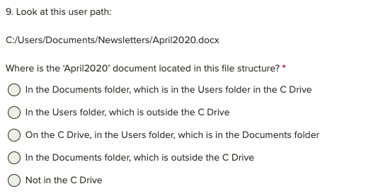 Solved 9. Look at this user path: | Chegg.com