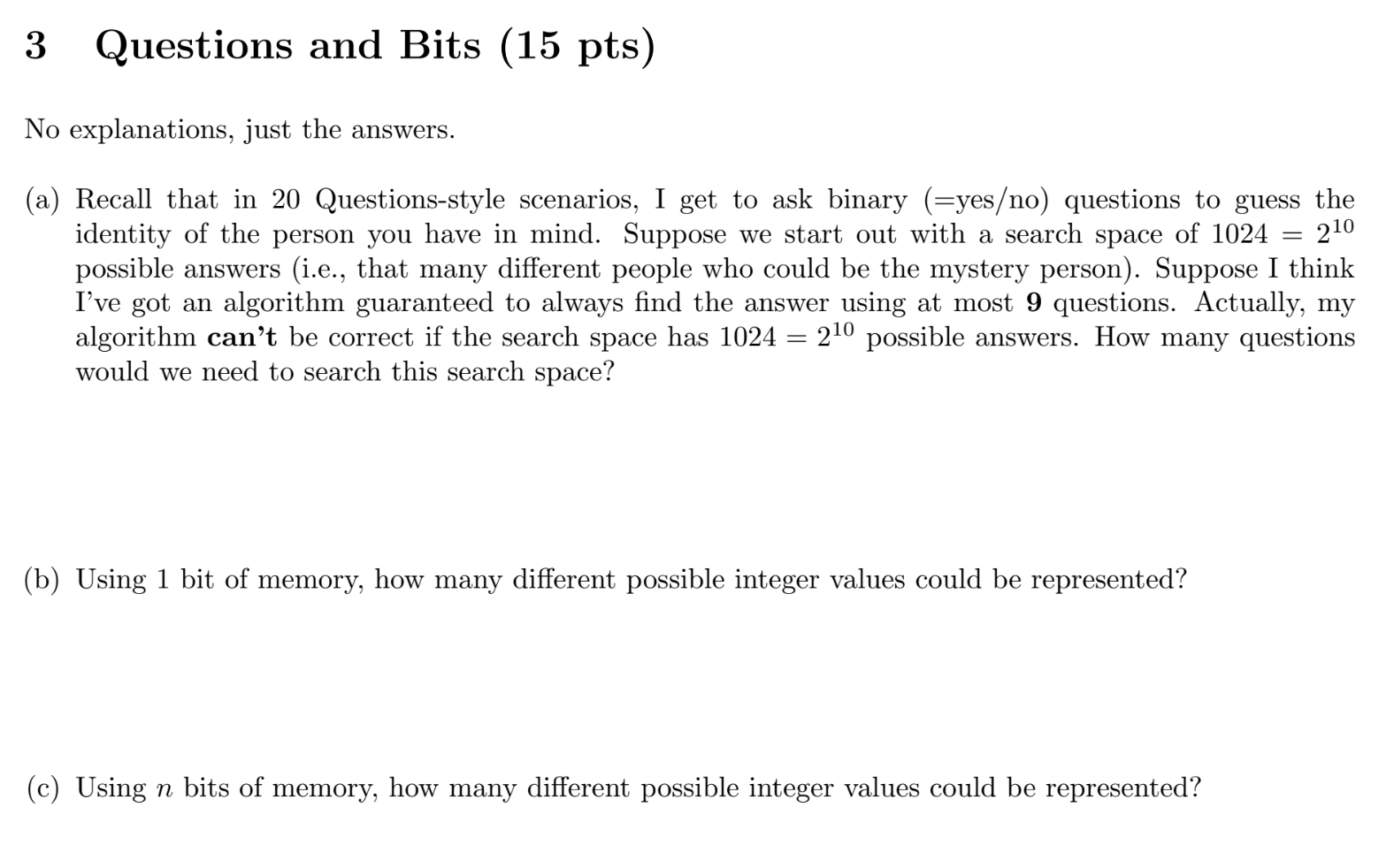 Solved No explanations, just the answers. (a) Recall that in | Chegg.com