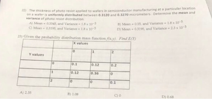 Solved The thickness of photo resist applied to wafers in | Chegg.com