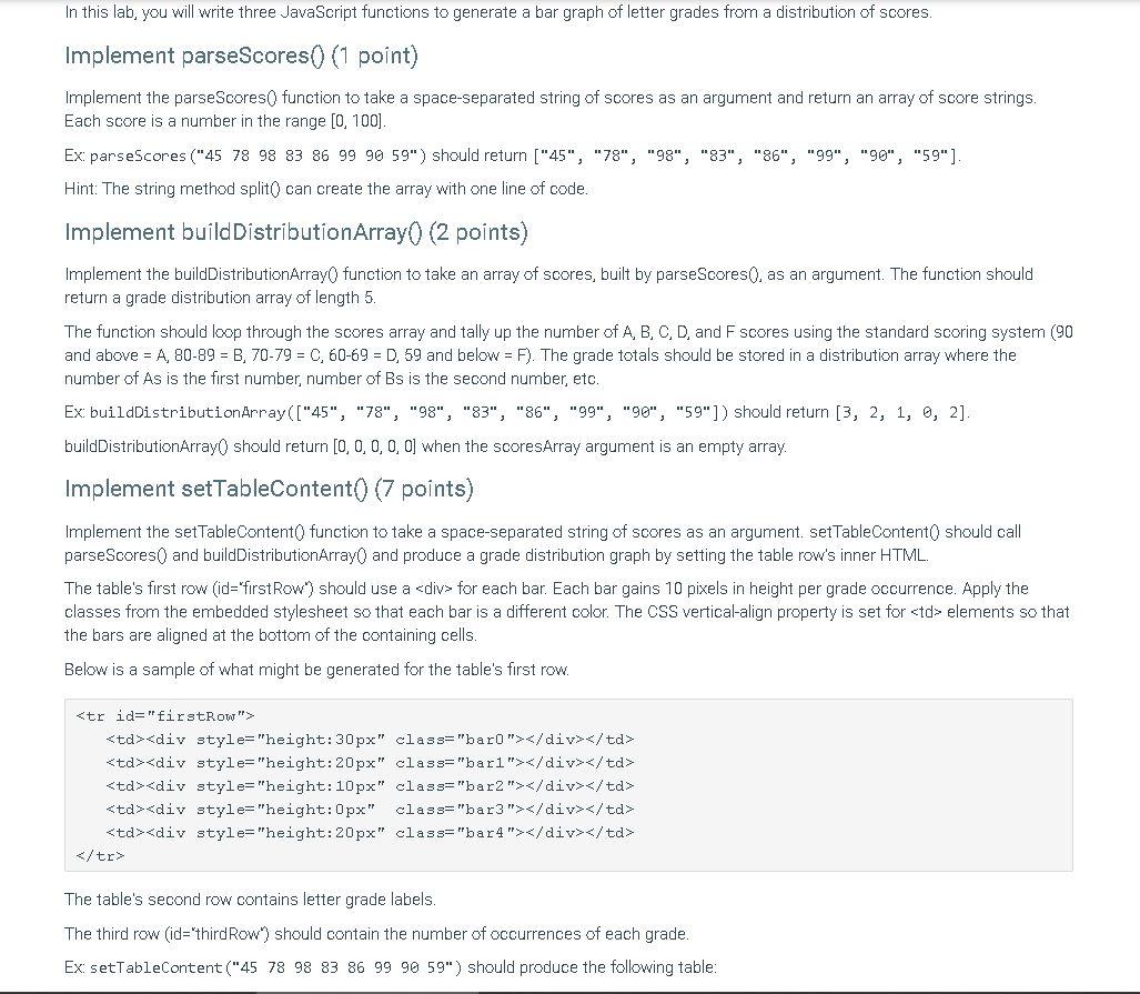 Solved In this lab, you will write three JavaScript | Chegg.com