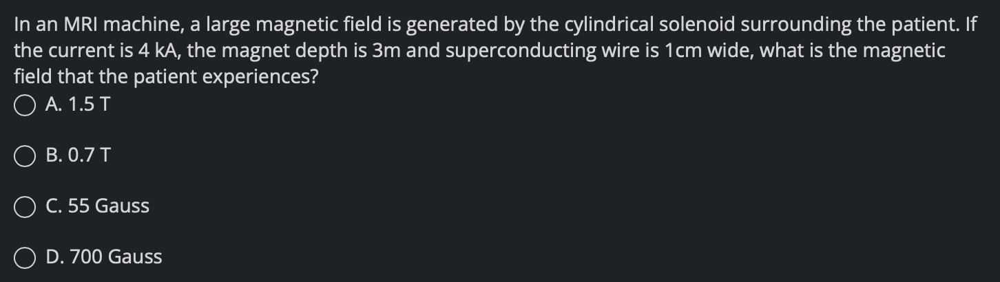 Solved In an MRI machine, a large magnetic field is | Chegg.com