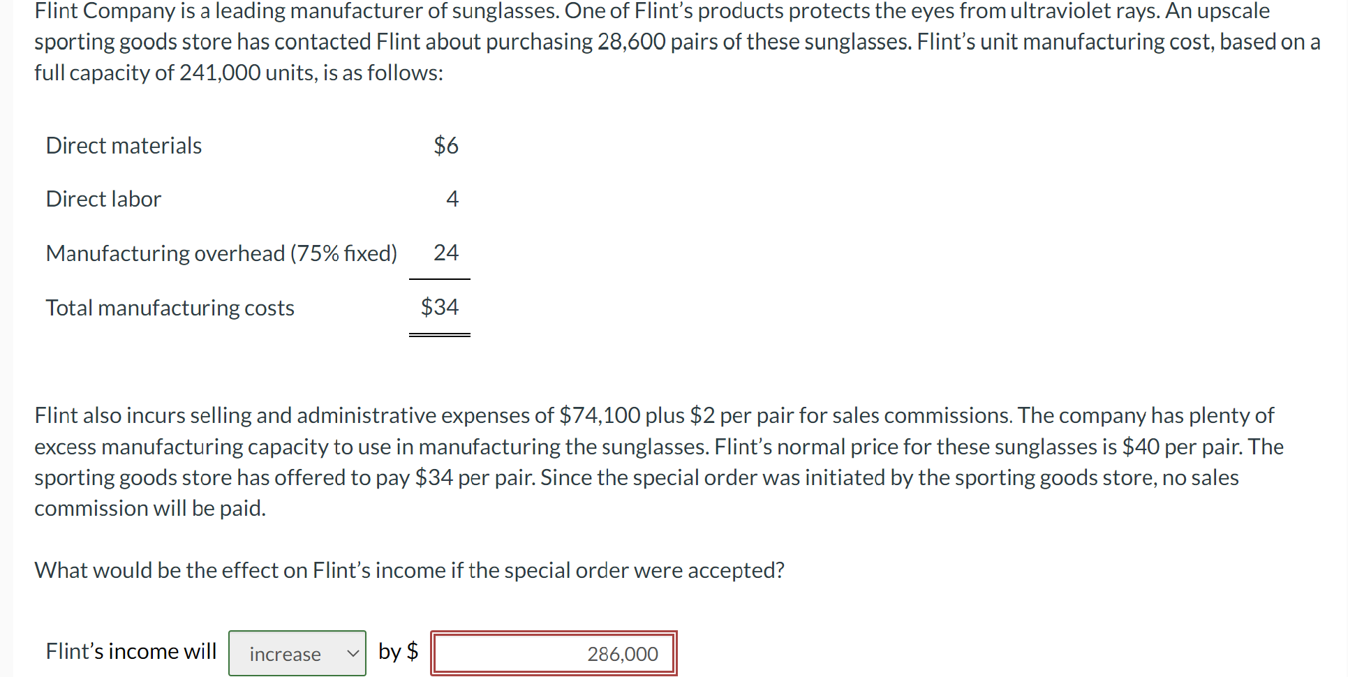 Solved Flint Company is a leading manufacturer of | Chegg.com