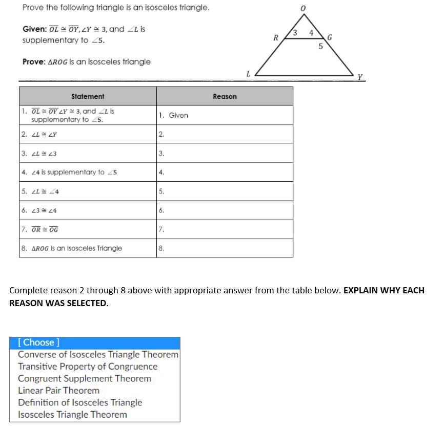 Solved Prove the following triangle is an isosceles | Chegg.com
