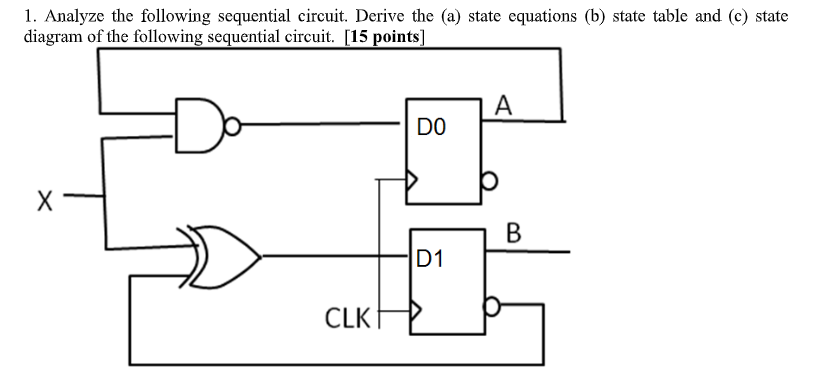 Solved 1 Analyze The Following Sequential Circuit Derive