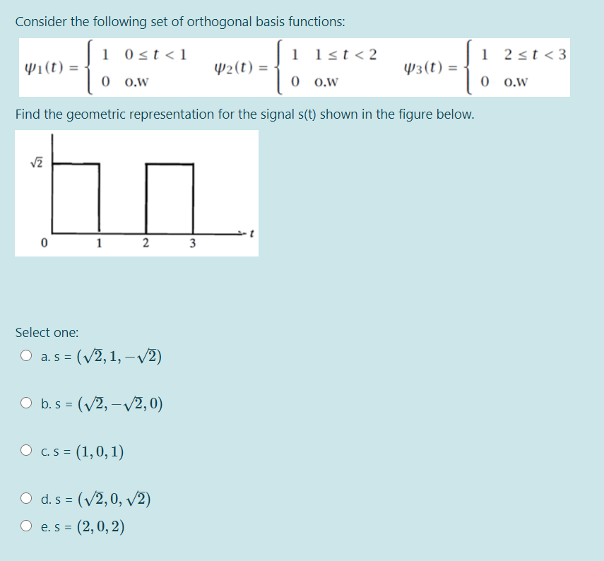Solved Consider the following set of orthogonal basis | Chegg.com