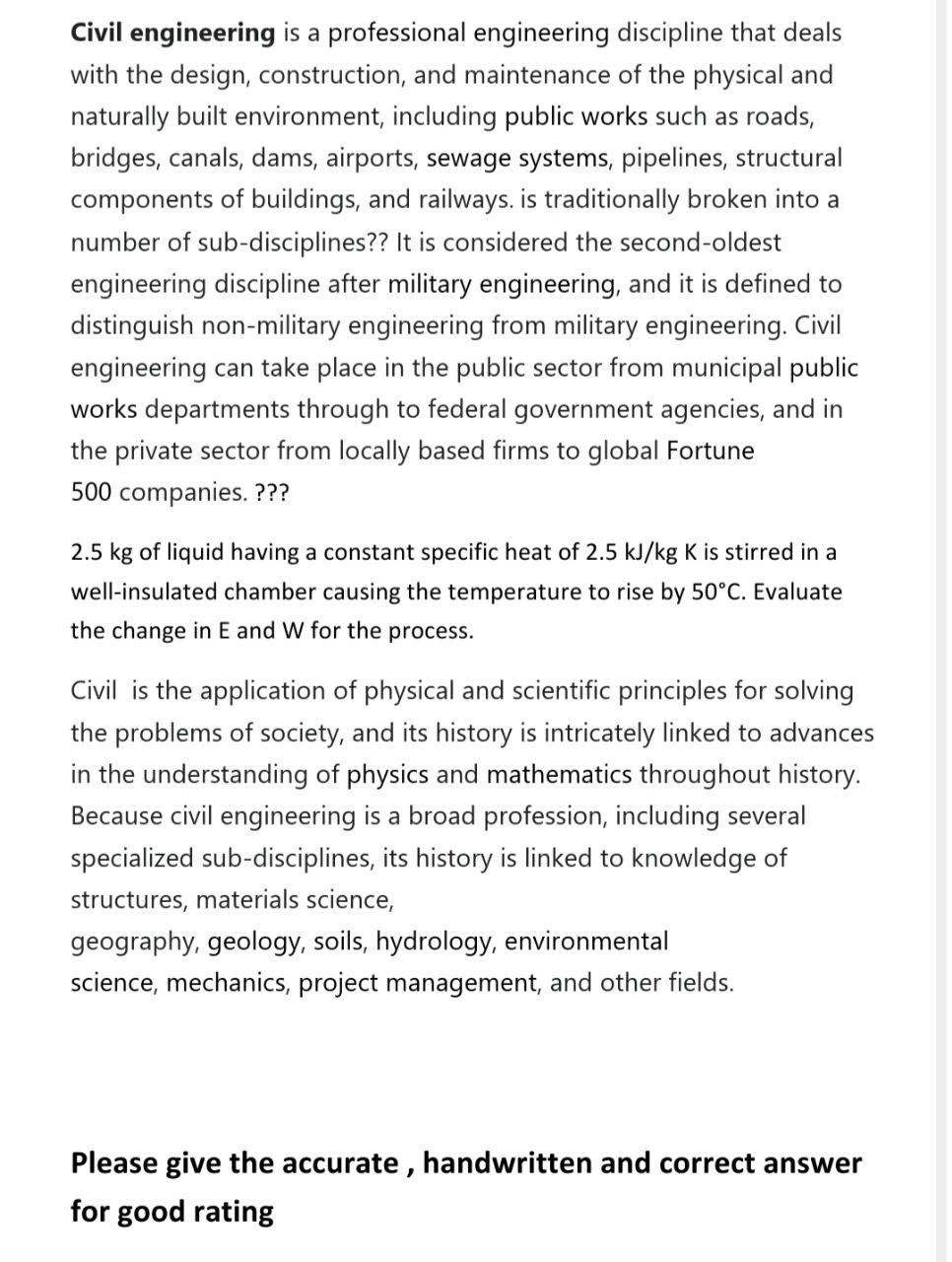 Solved Civil engineering is a professional engineering | Chegg.com