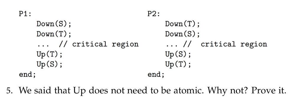 Solved 4. Suppose you have two mutex semaphores, S and T, | Chegg.com
