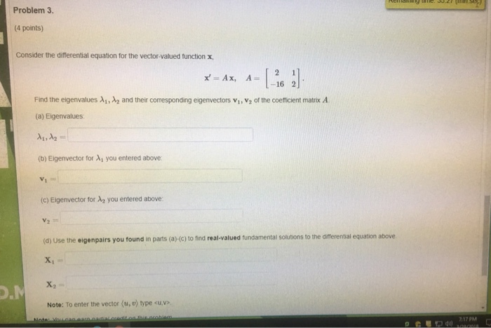 Solved Problem 3. (4 points) Consider the differential | Chegg.com
