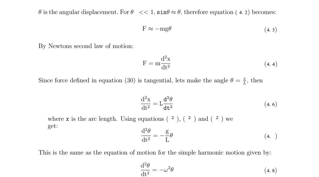 θ is the angular displacement. For θ